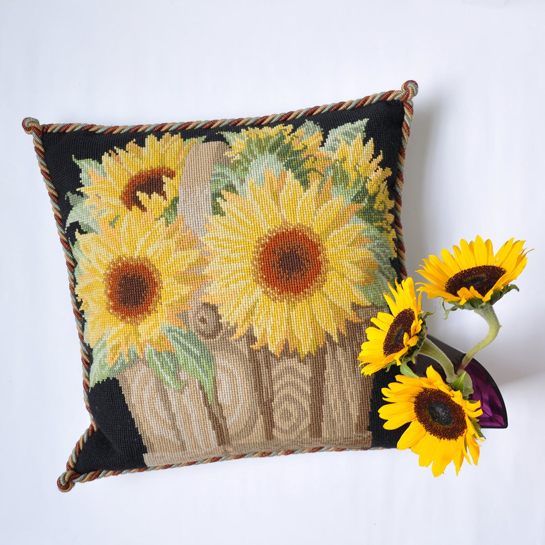 Sunflower Basket Needlepoint Kit | Elizabeth Bradley Design