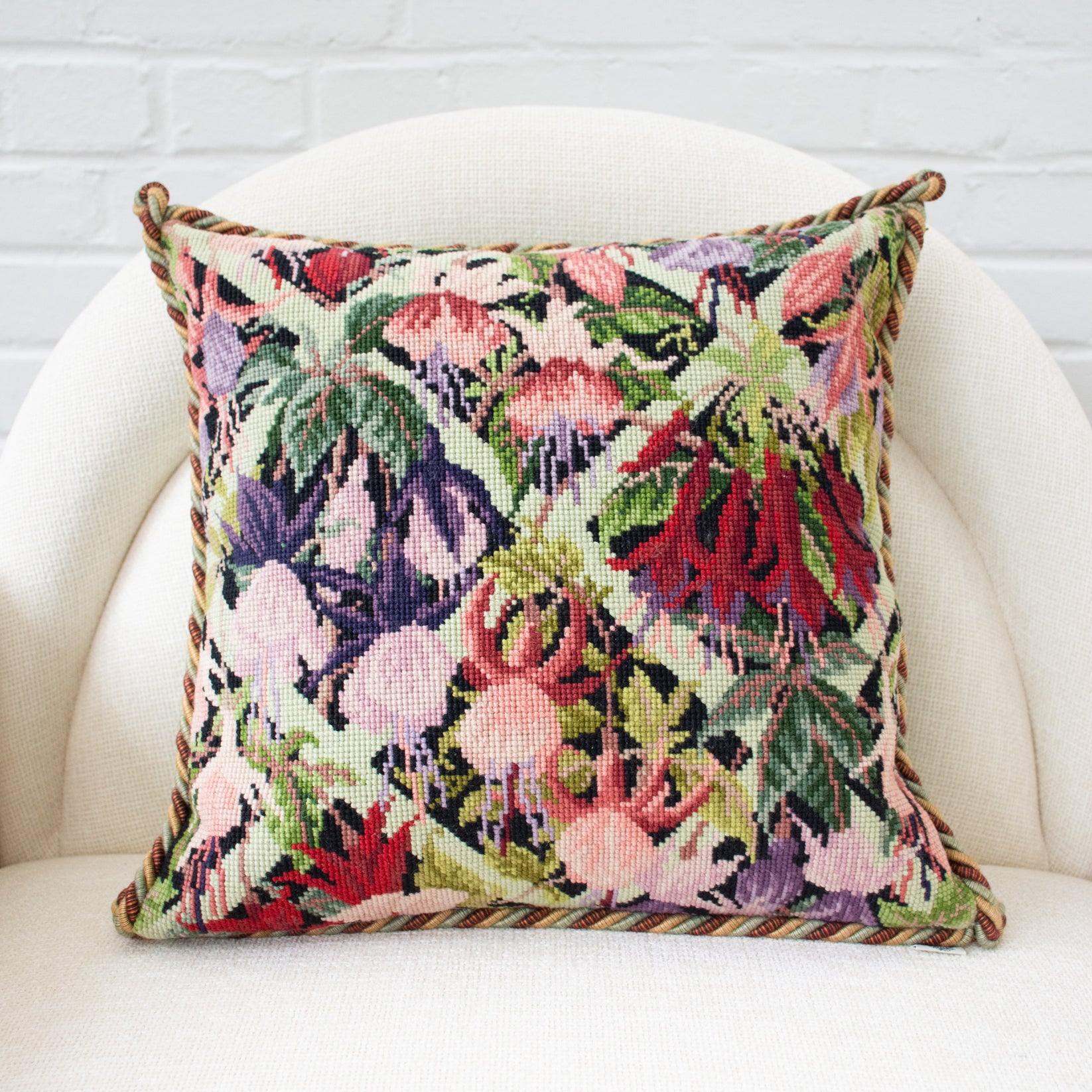 Fuschia Trellis Needlepoint Kit | Elizabeth Bradley Design