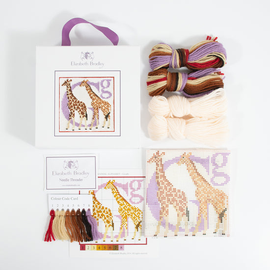 G-Giraffe Mini Needlepoint Kit | Elizabeth Bradley Design