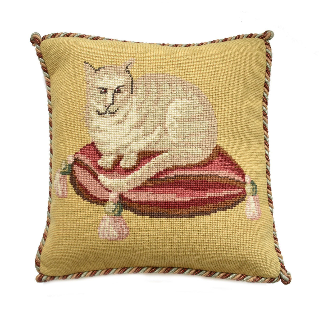 The Cream Cat Needlepoint Kit | Elizabeth Bradley Design